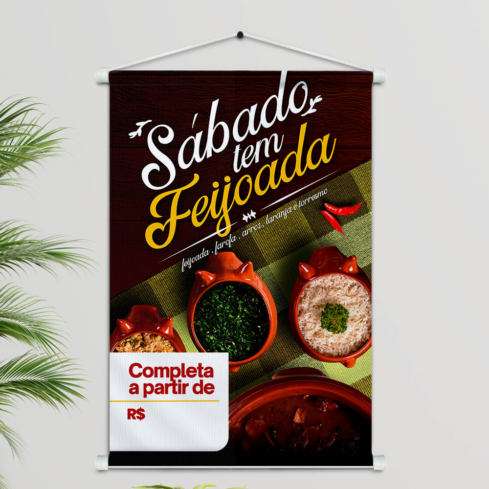 Banner Impresso em Lona Feijoada - Fran Adesivos de Parede