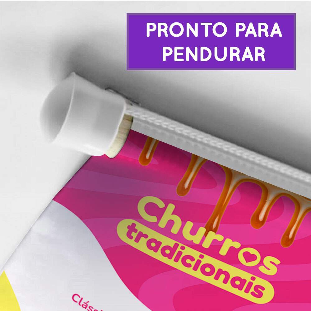 Banner Impresso em Lona - Churros 001 - Fran Adesivos de Parede