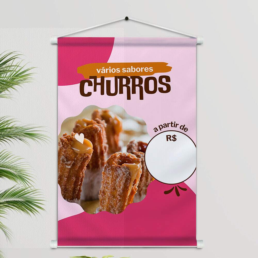 Banner Impresso em Lona - Churros 004 - Fran Adesivos de Parede