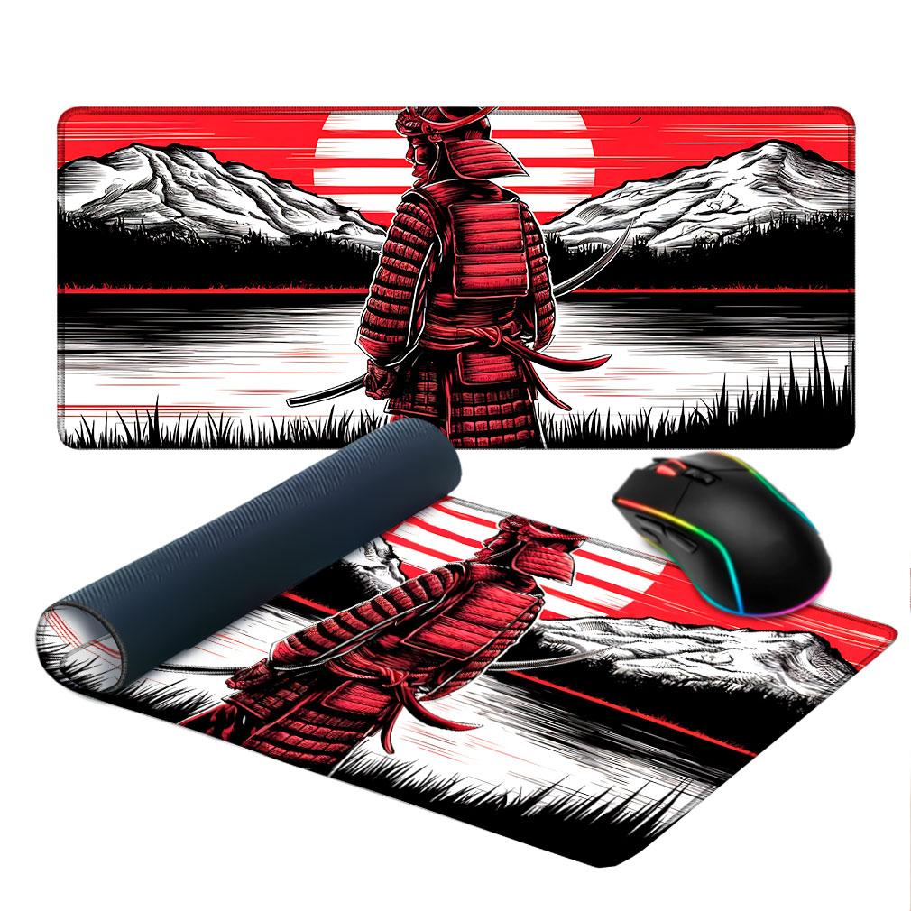 Mouse Pad Samurai Minimalista Por do Sol - Fran Adesivos de Parede