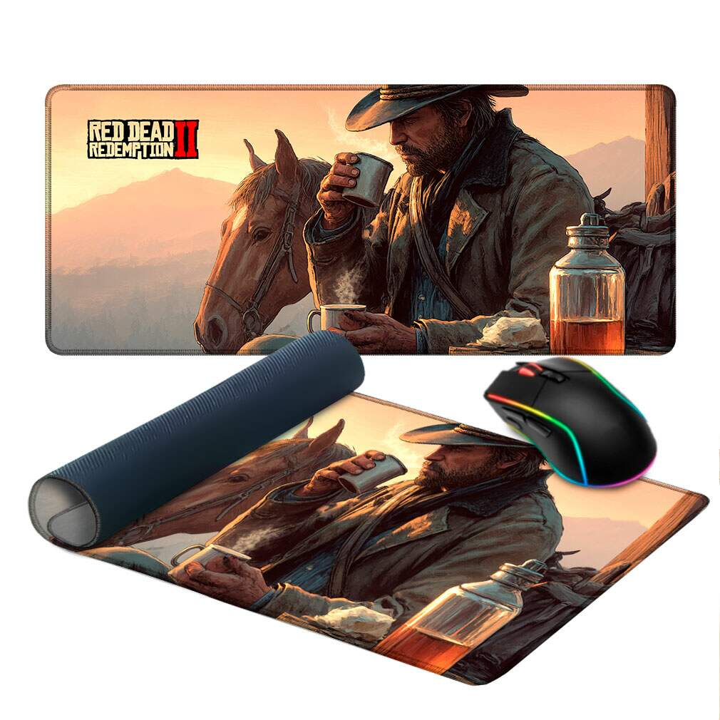 Mouse Pad Red Dead Arthut Morgan e Seu Cavalo - Fran Adesivos de Parede
