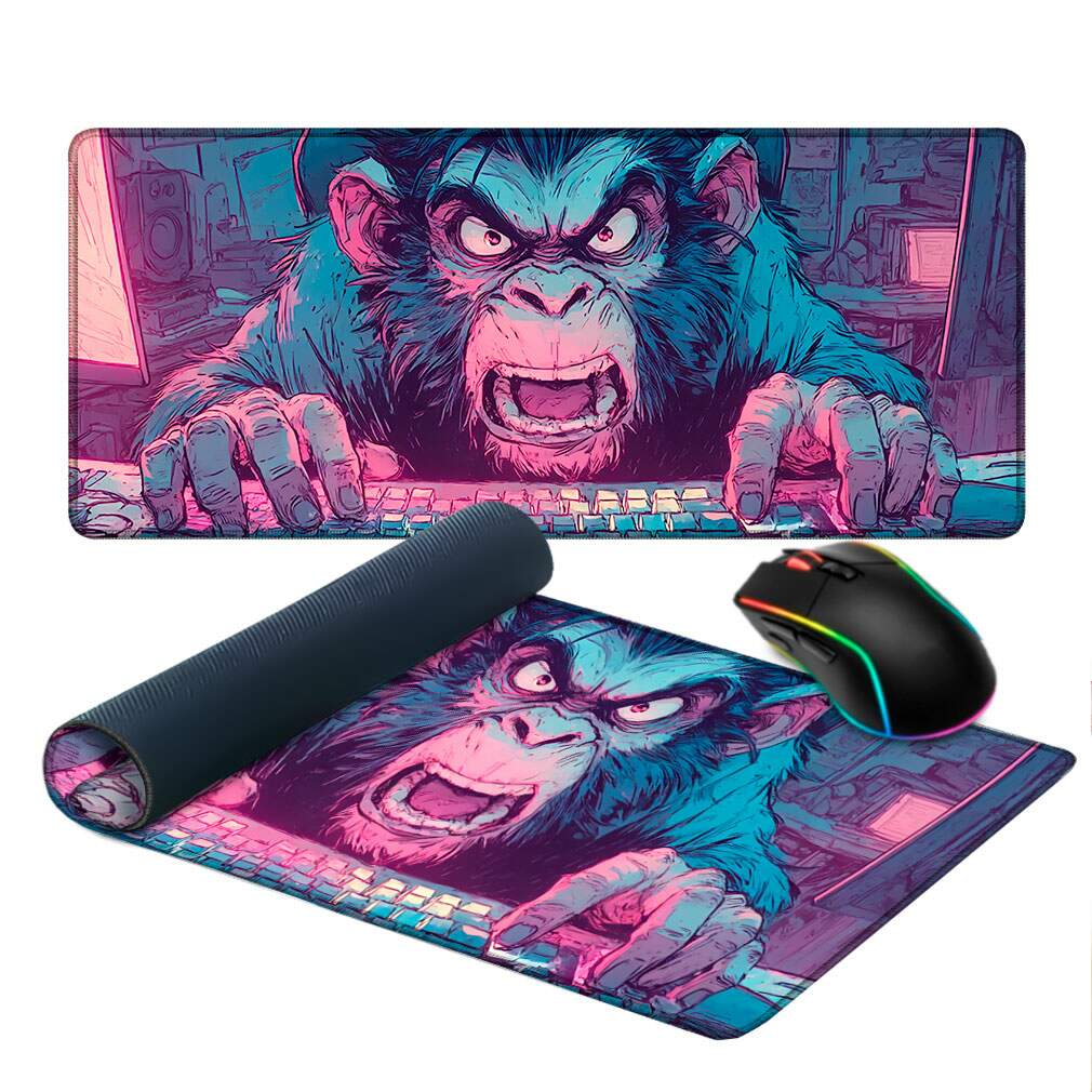 Mouse Pad Macaco Louco No Teclado - Fran Adesivos de Parede