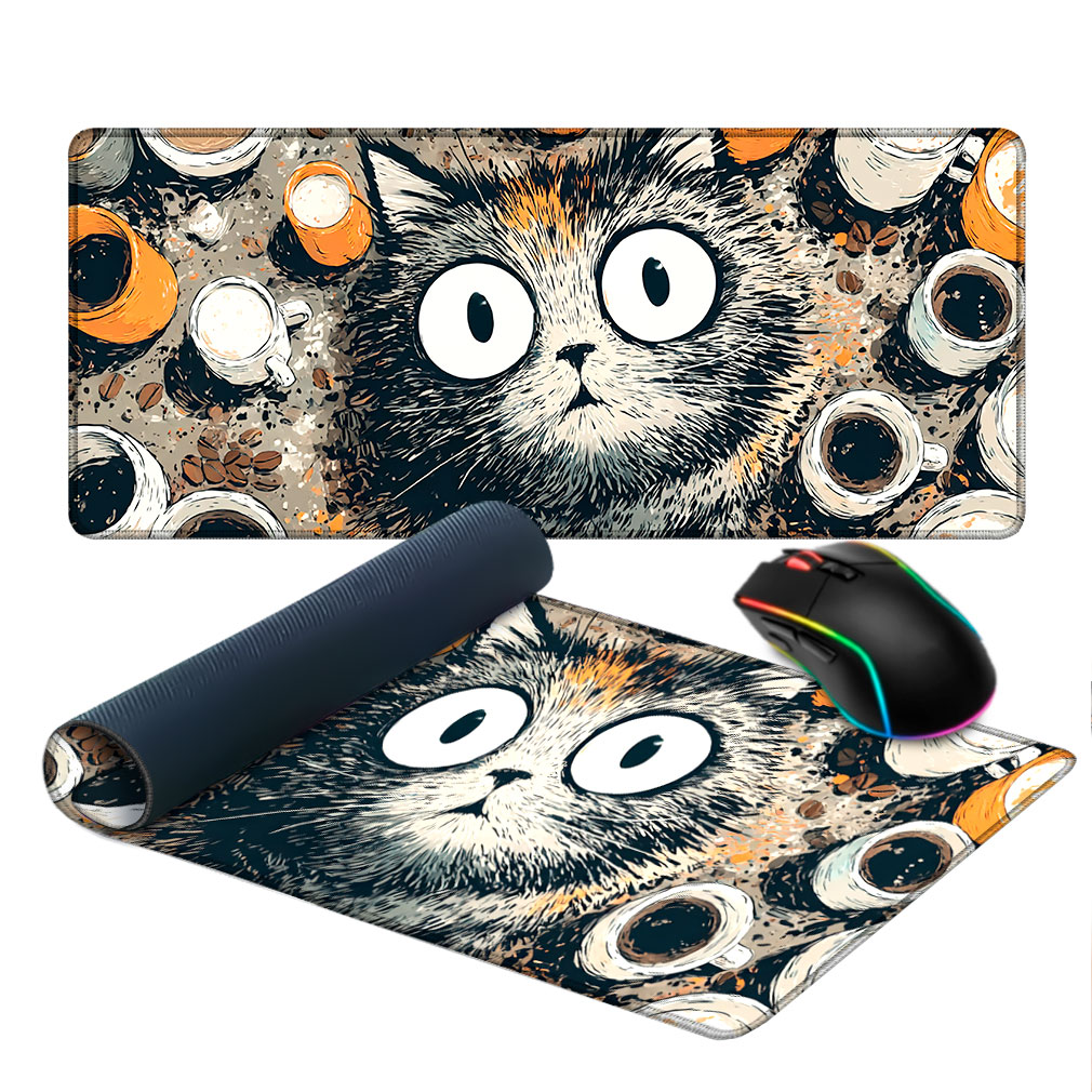 Mouse Pad Gato Viciado em Café - Fran Adesivos de Parede