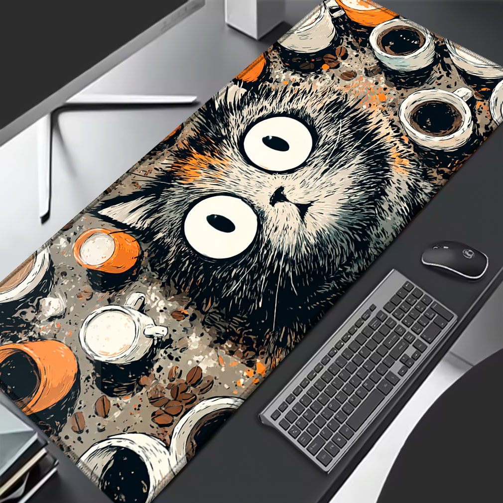 Mouse Pad Gato Viciado em Café - Fran Adesivos de Parede