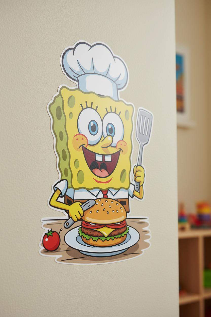 Adesivo de Parede SpongeBob para Quarto Infantil