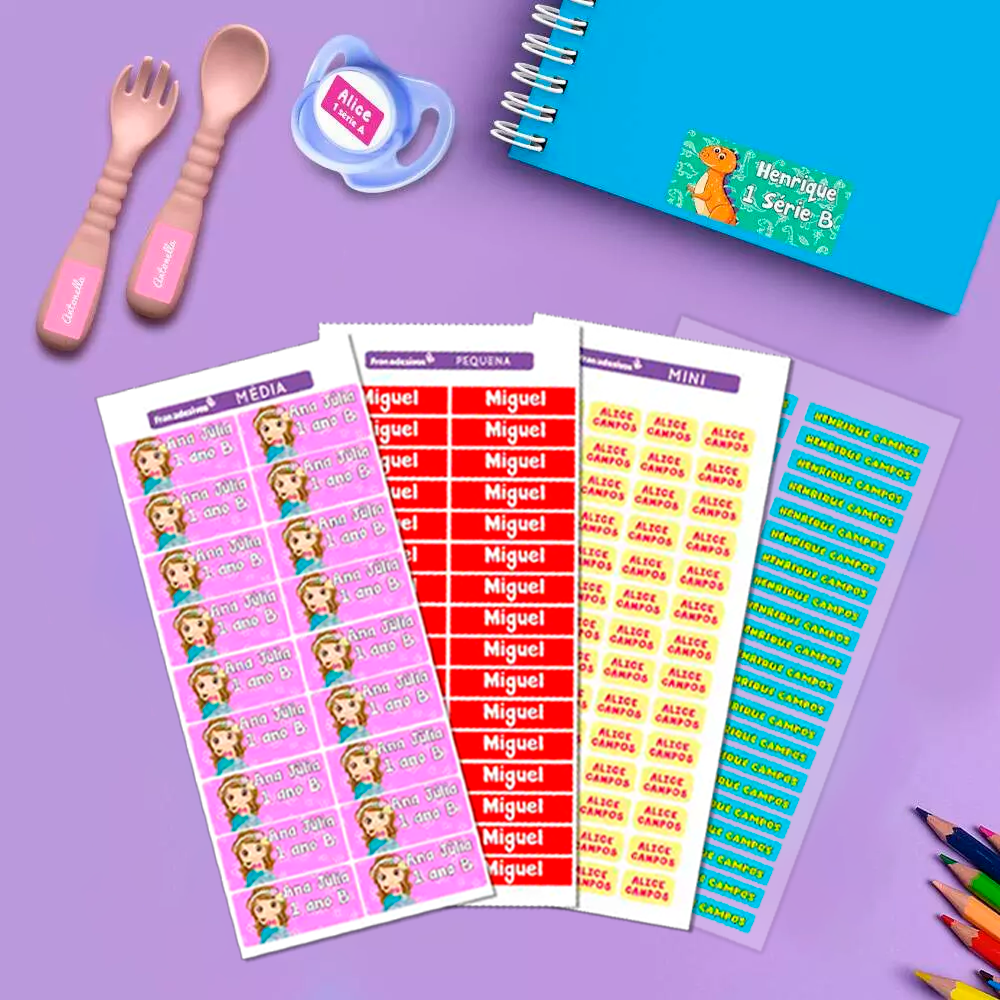 Etiqueta Escolar - Kit Econômico: Organize e Identifique com Estilo ...