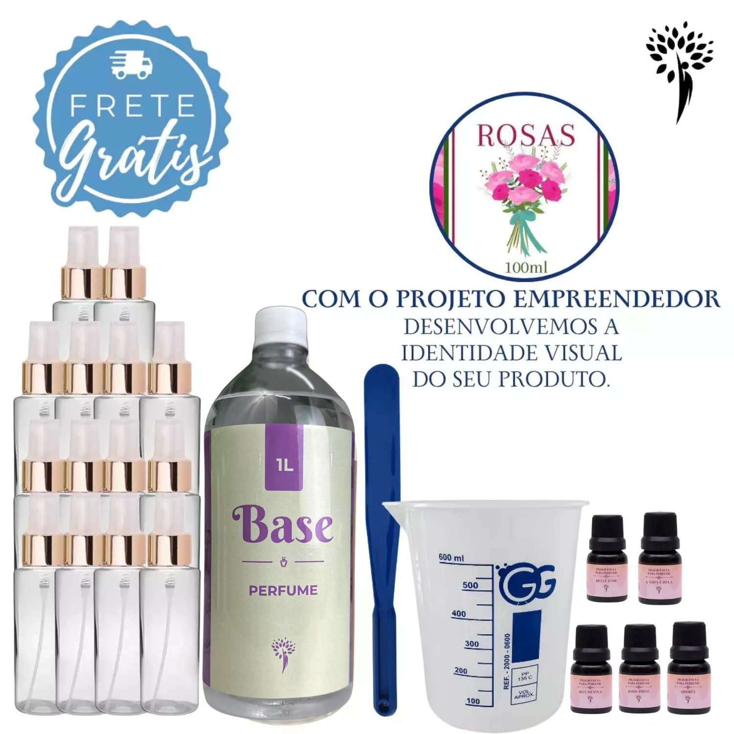 Projeto Empreendedor Perfume Capilar 100ml - Faz 10 unidades