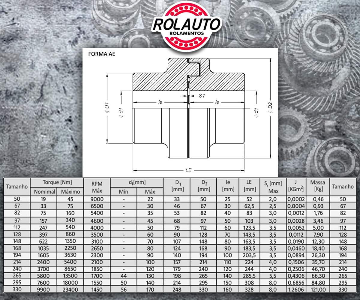 ACOPLAMENTO ELASTICO MD3 MADEMIL - Rolauto Rolamentos