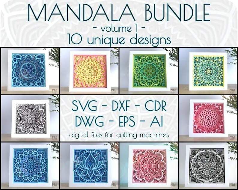 Pacote De Vetores Mandalas 3d Para Router Laser / Cnc