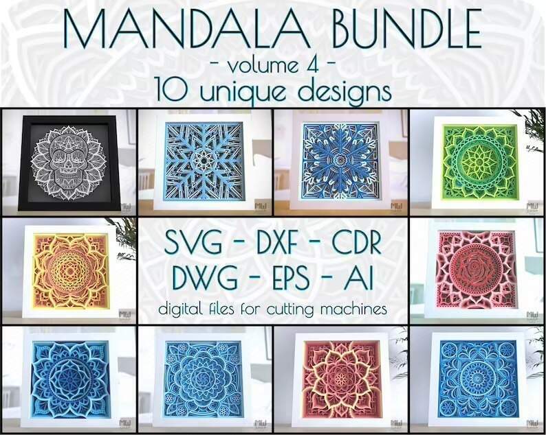 Pacote De Vetores Mandalas 3d Para Router Laser / Cnc