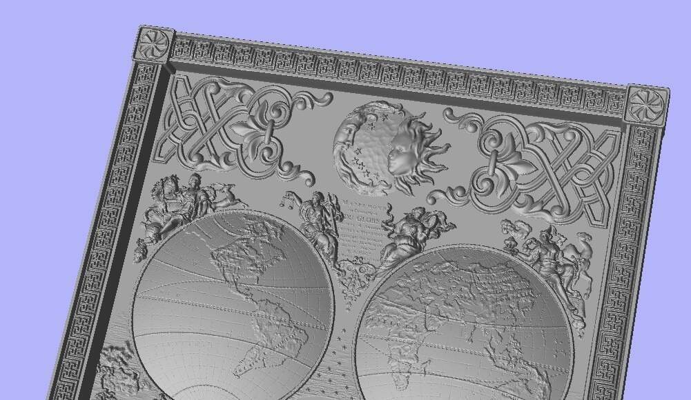 Arquivo Stl Cnc Router Mapa Mundi 1 Artcam Aspire 3d