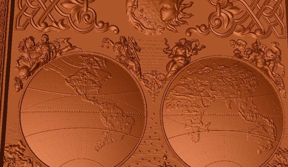 Arquivo Stl Cnc Router Mapa Mundi 1 Artcam Aspire 3d