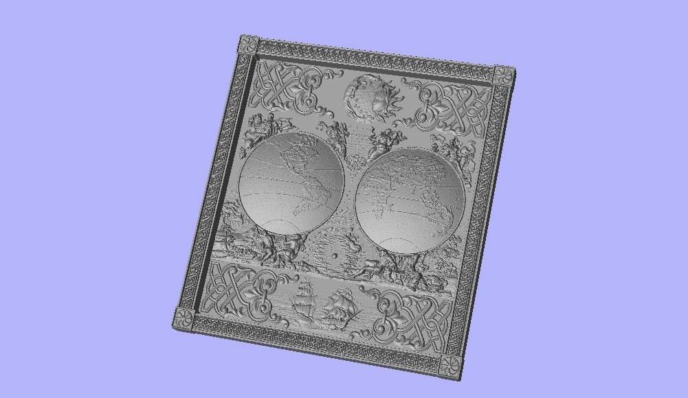 Arquivo Stl Cnc Router Mapa Mundi 1 Artcam Aspire 3d