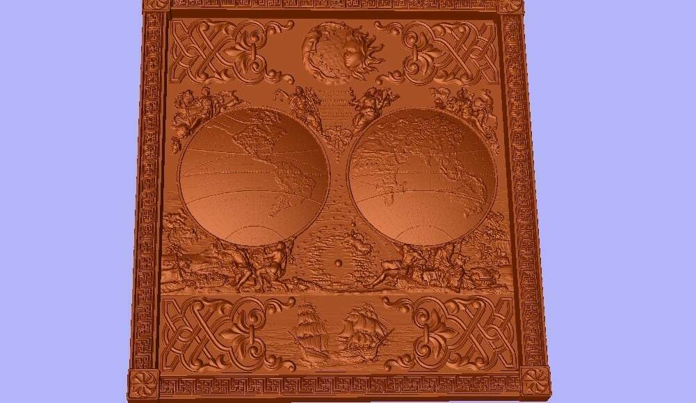 Arquivo Stl Cnc Router Mapa Mundi 1 Artcam Aspire 3d