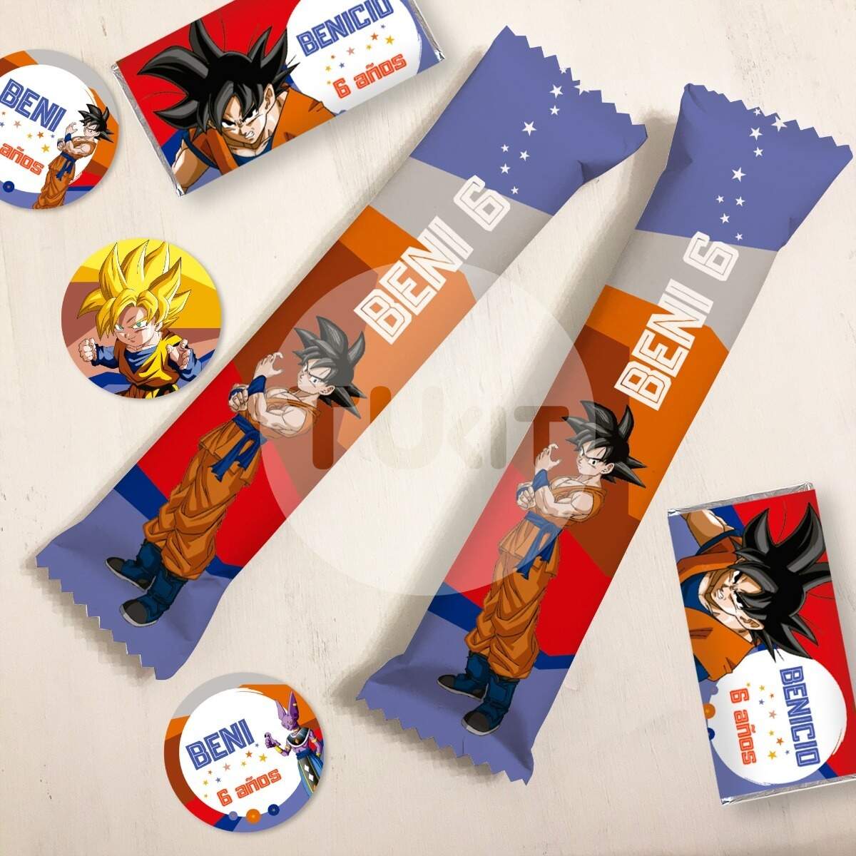 Kit Imprimible Dragonball Dragon Ball Goku Candy Bar Tukit