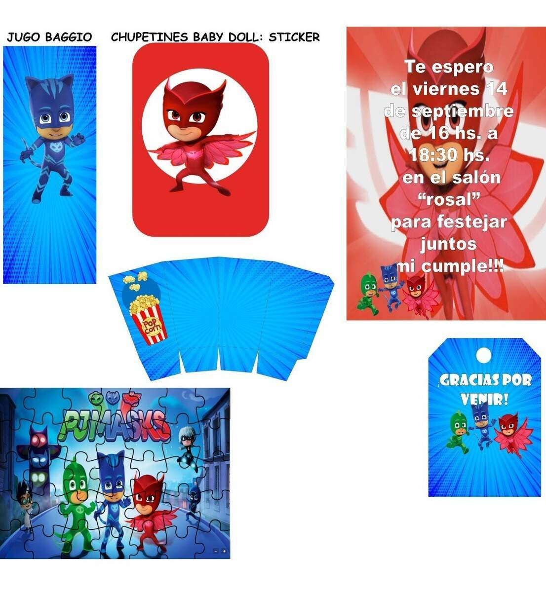 Kit Imprimible Pj Masks