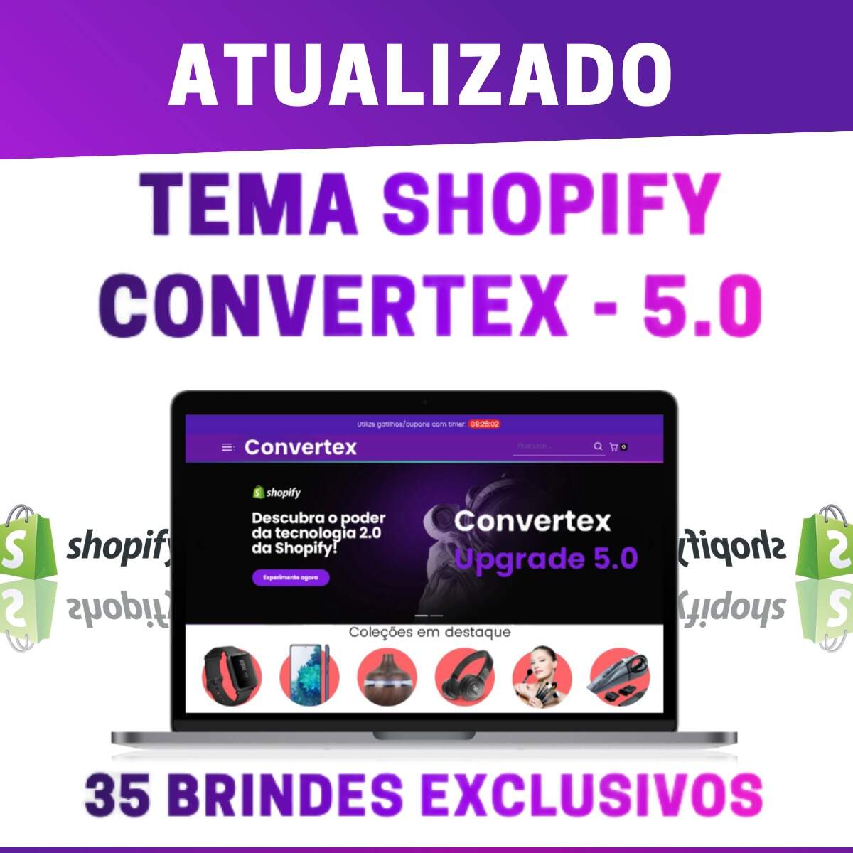 Tema Shopify Convertex - 5.0 / Entrega Imediata Pelo Chat.