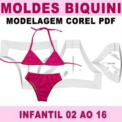 Modelagem Profissional Biquini Cortininha Infantil Moldes Modelagem Profissional Biquini Cortininha Infantil Moldes