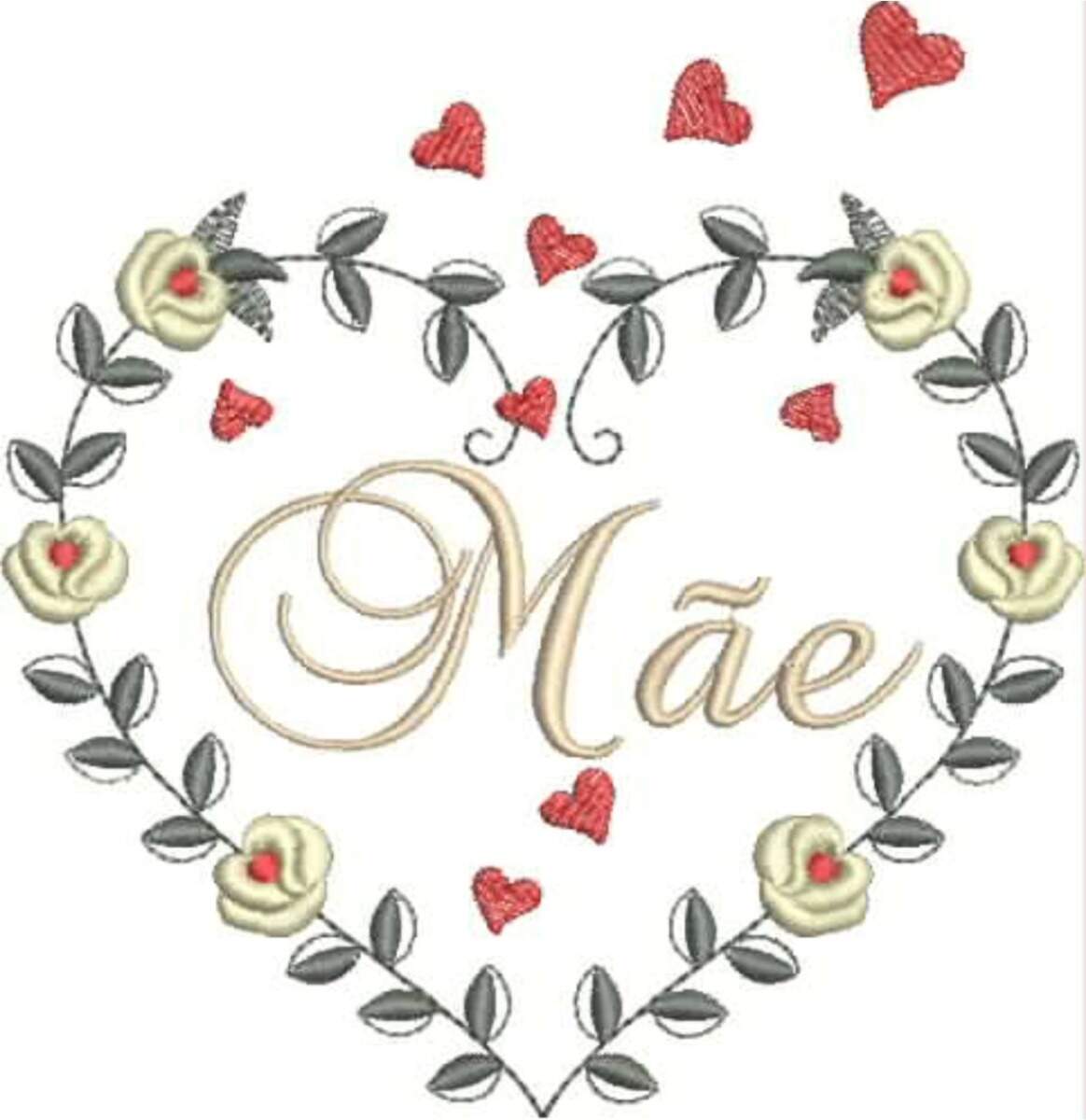 Matriz Bordado Ponto Rippled Mãe Borboleta Rosas H971