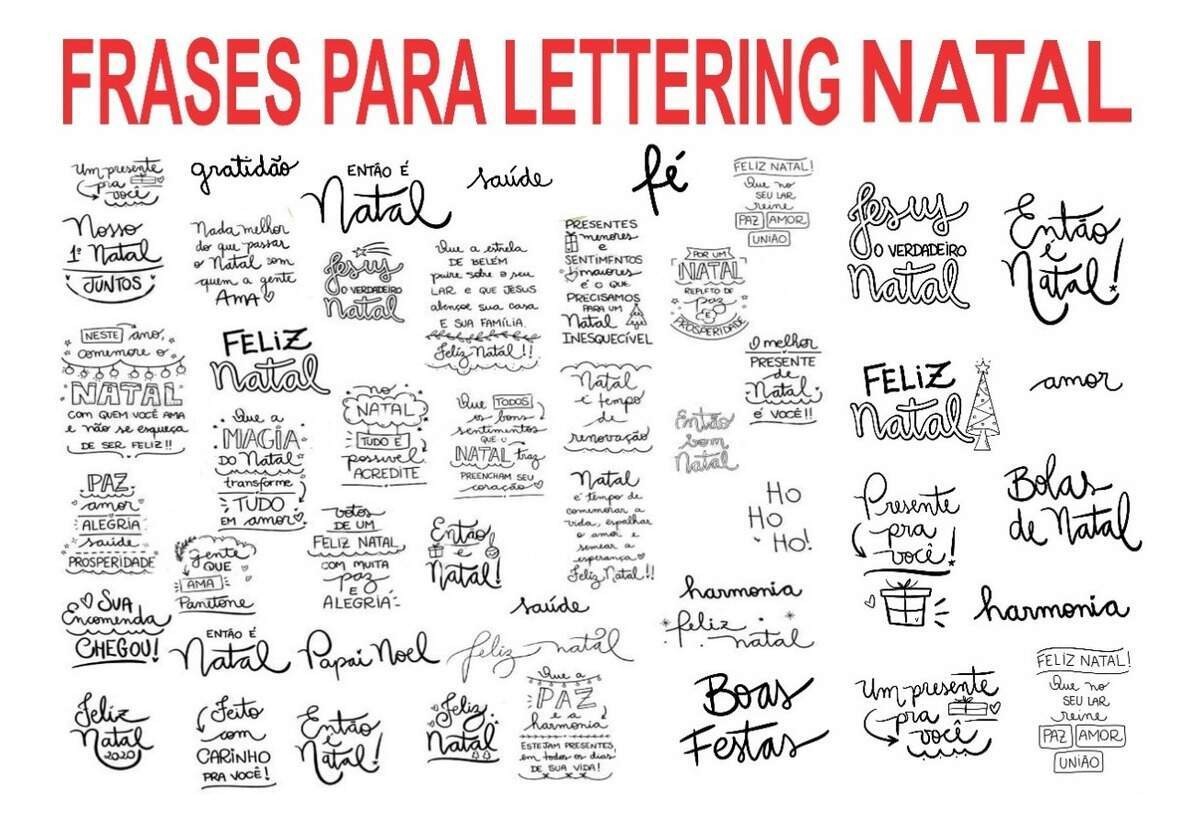 Arquivo Digital Lettering Natal Mais De 120 Frases Png