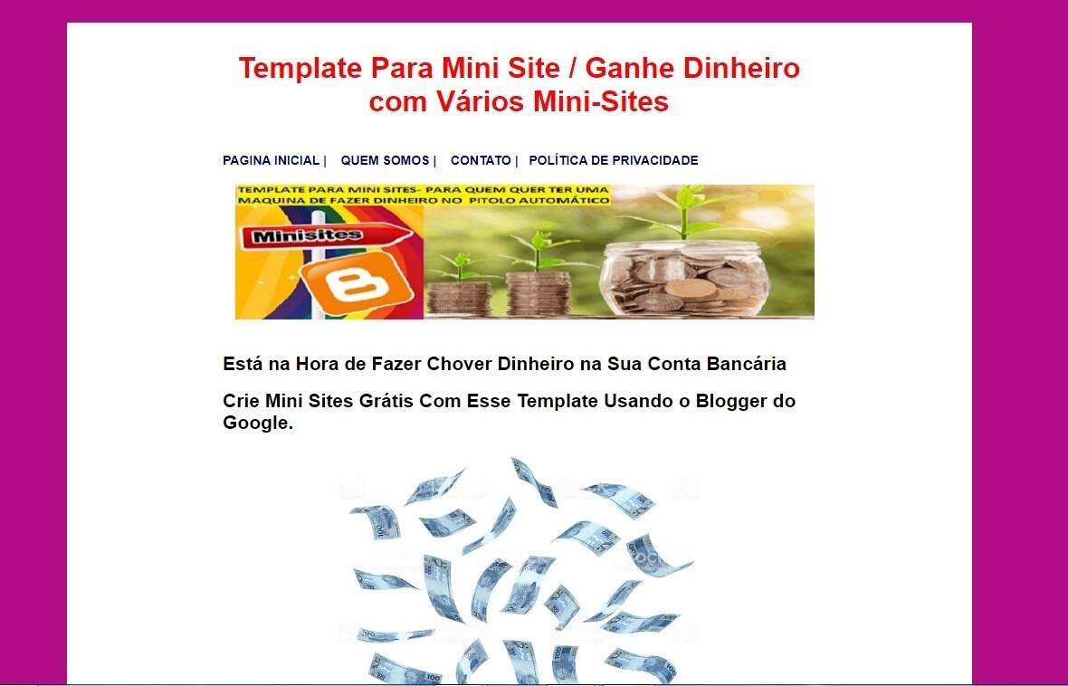 Template Para Mini Sites Rentáveis - Blogger Do Google - Arquivos ...