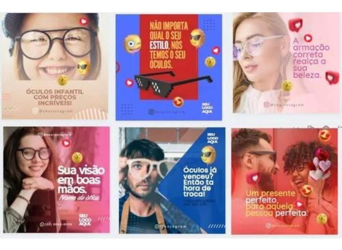 Pack Canva Óticas 39 Templates Instagram - Envio Imediato