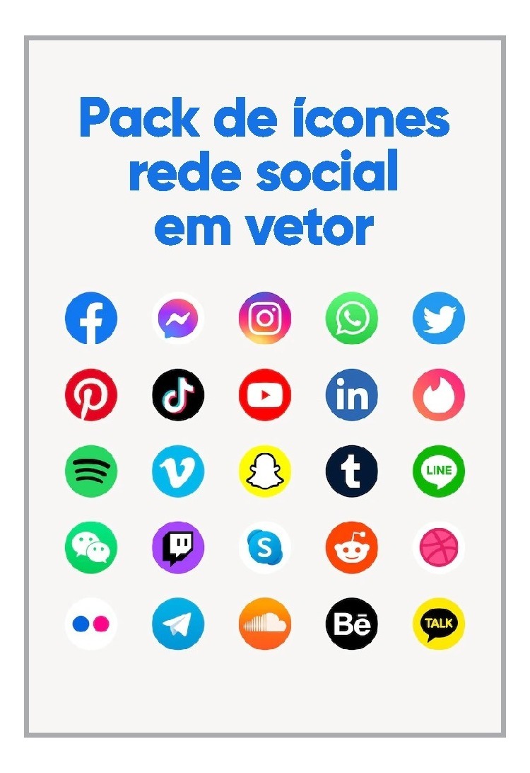 Pack De Icones Rede Social Em Vetor