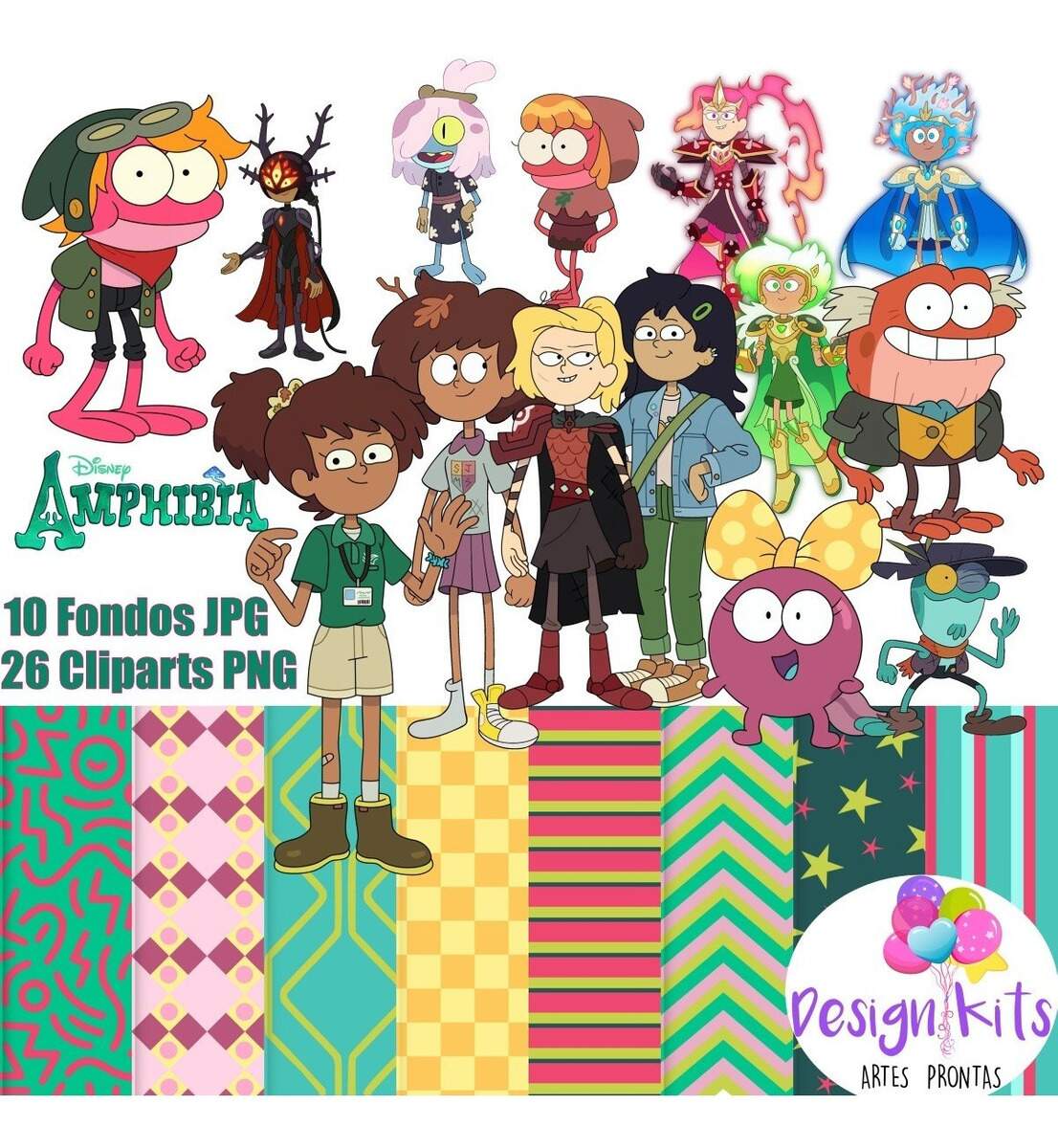 Kit Digital Amphibia - Arquivos Silhouette e scanncut Papéis Especiais