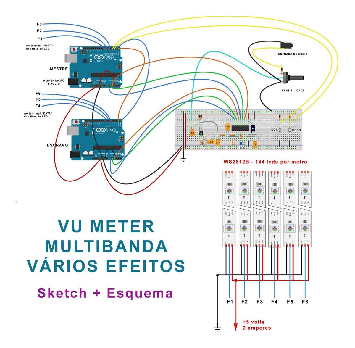 Vu Meter Multibanda Com Fitas De Led Rgb Sketch P Arduino Arquivos Silhouette E Scanncut