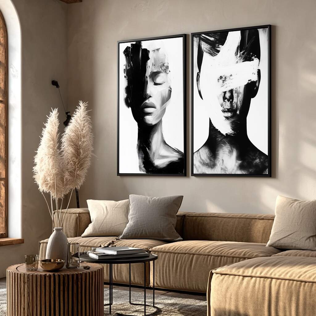 Quadro Decorativo Dualidade - Arte Minimalista Elegante