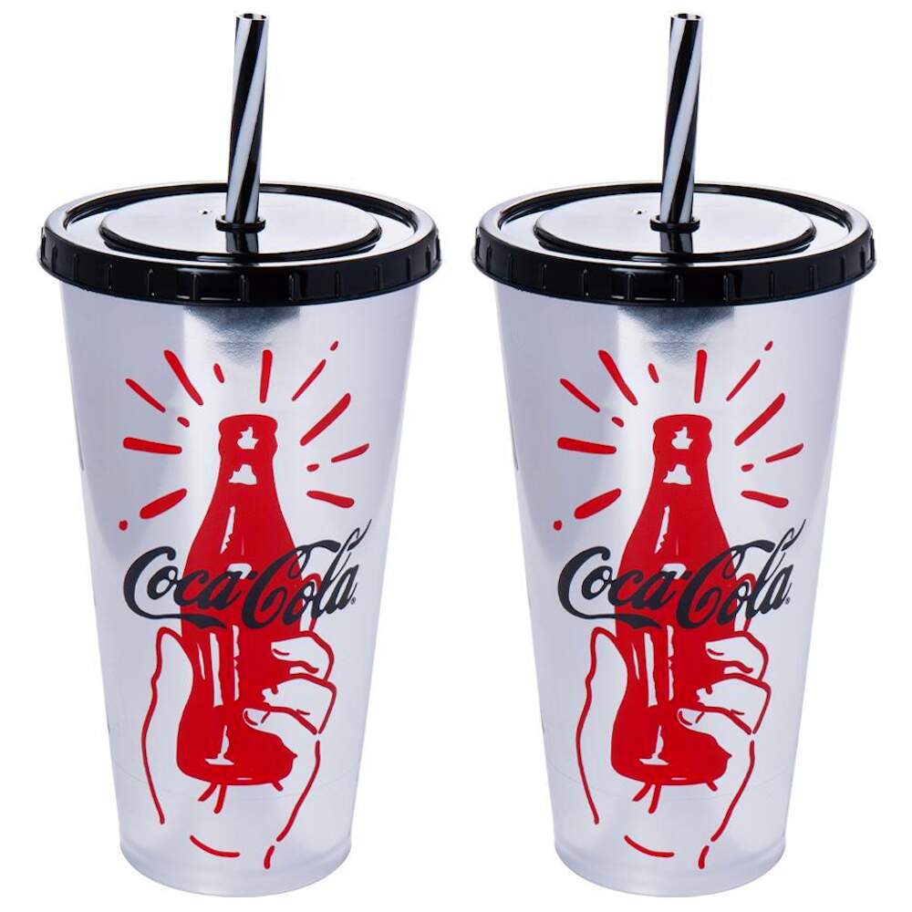 Copo da Coca-Cola para Suco e Refrigerante 700ml com Tampa e Canudo Kit ...