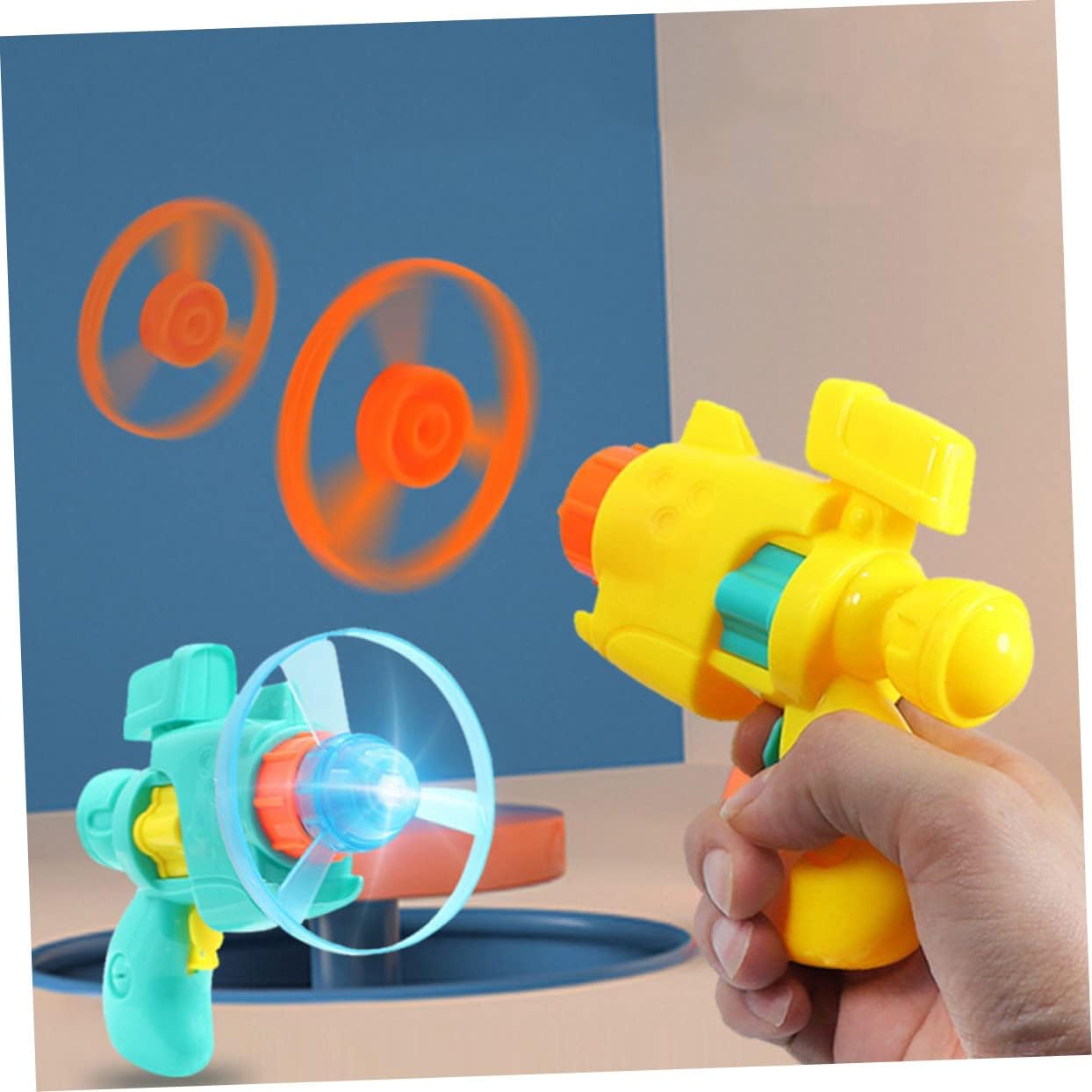 Brinquedo Pistola Lançador de Disco Voa Muito Alto com Luz