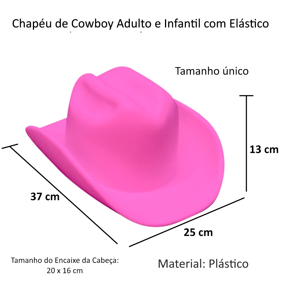 2 Chapéus Rosa de Cowboy Vaqueiro Adulto e Infantil Festa Junina