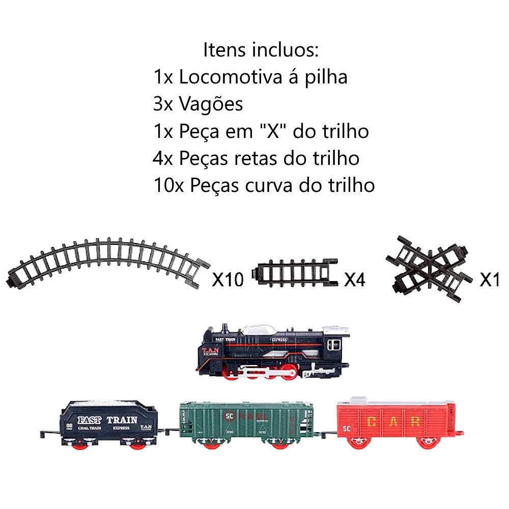 Trem Maria Fumaça Vagão Trilhos Ferrovia Brinquedo Infantil - Flix ...