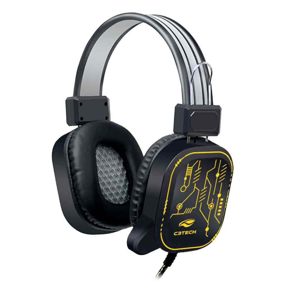 Headset Gamer C3 Tech, USB Preto CRANE Multicores PH-G320BK