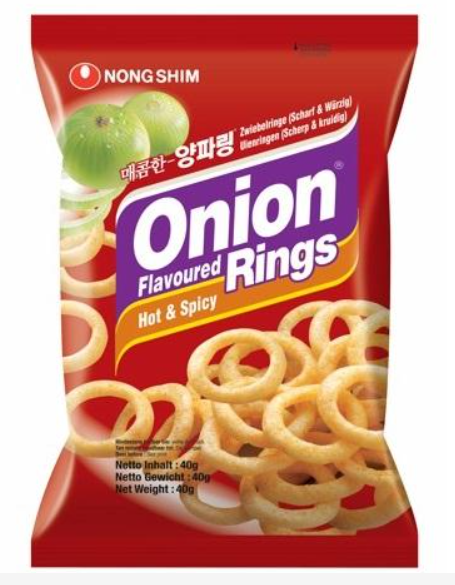 Salgadinho Coreano Onion Rings Picante (Cebola) Nongshim - 50g ...