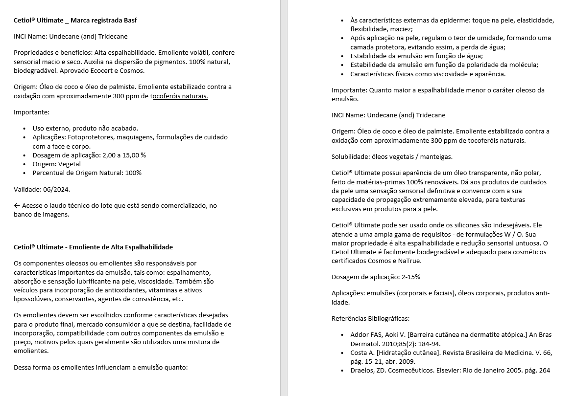 Cetiol Ultimate - BASF - Opções: 08/2025 - Engenharia das Essências ...