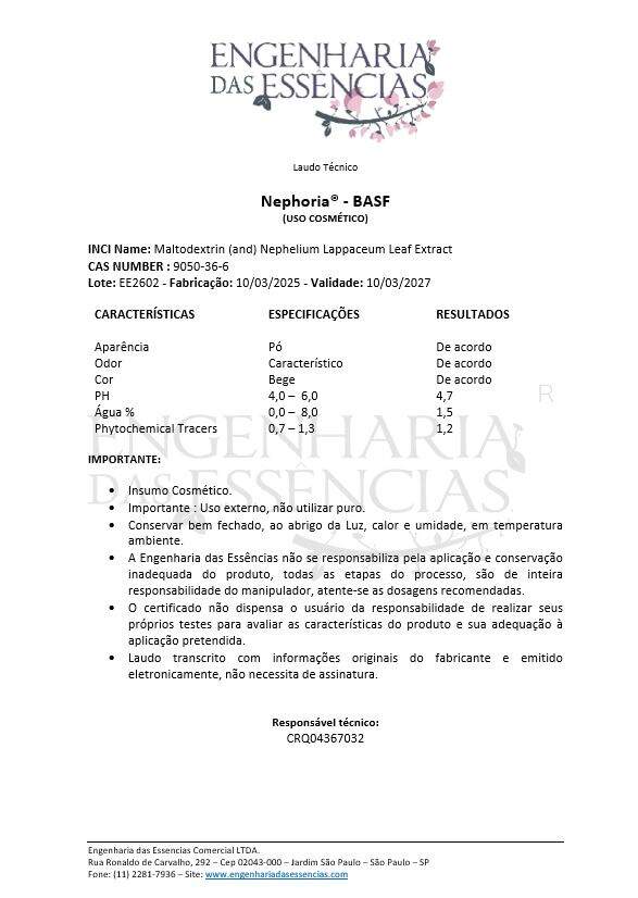 Nephoria® - BASF / Única Opção : - Engenharia das Essências Comercial LTDA.