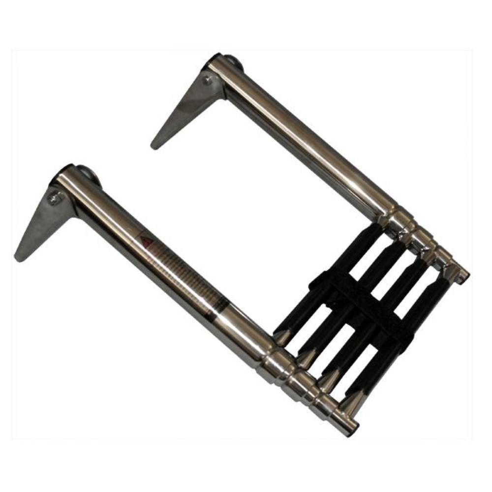 Escada Náutica Telescópica 4 Degraus Largos Inox - Velamar Náutica