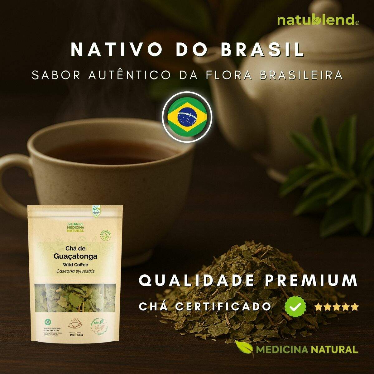 Chá de Guaçatonga - Casearia sylvestris - 50g | Loja Medicina Natural