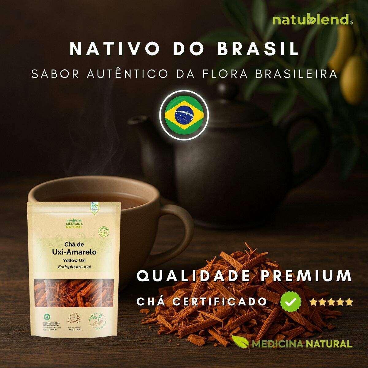 Chá de Uxi Amarelo - Endopleura uchi - 50g | Loja Medicina Natural