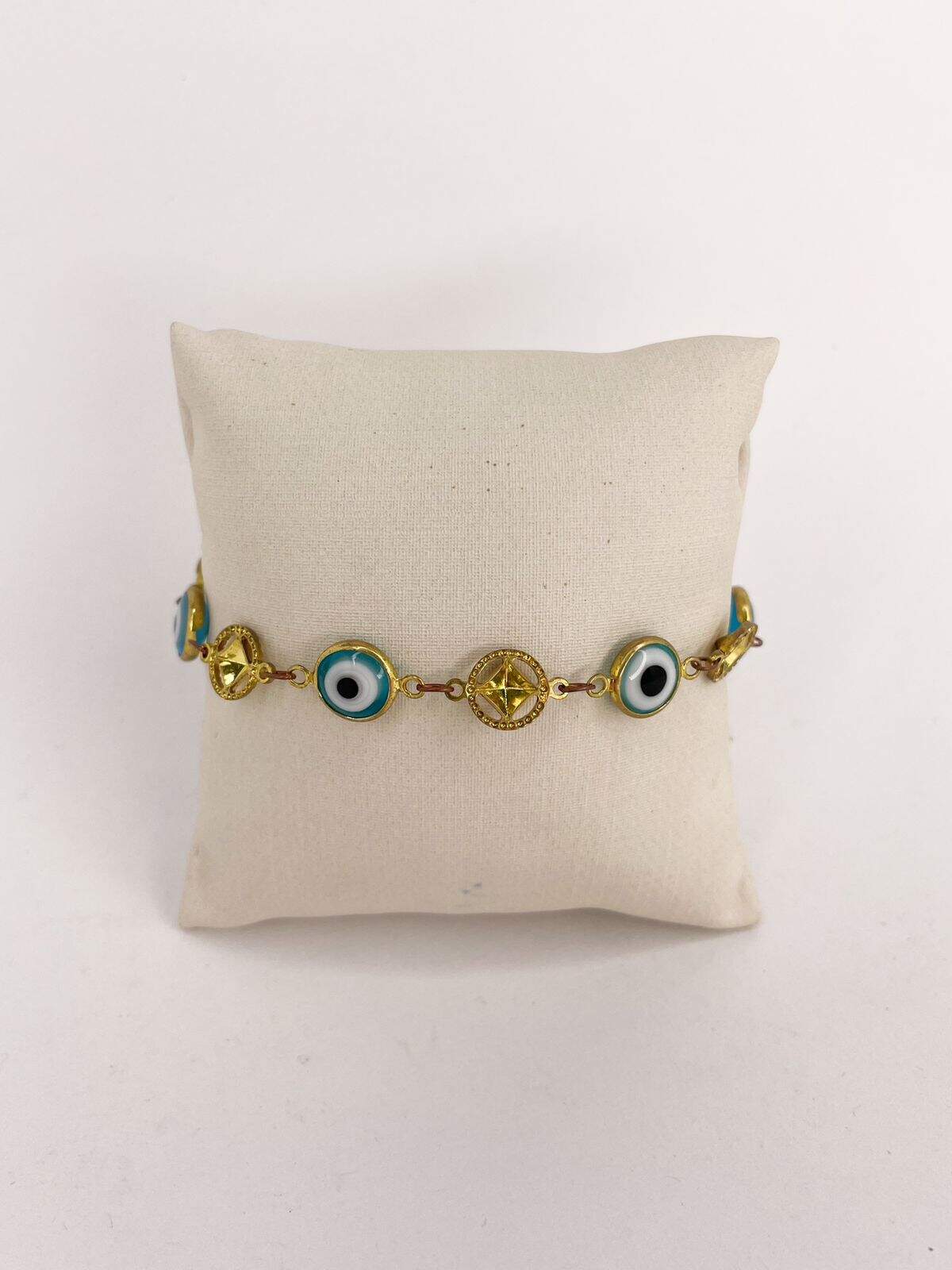 PULSEIRA OLHO GREGO INTERC MEDALHA