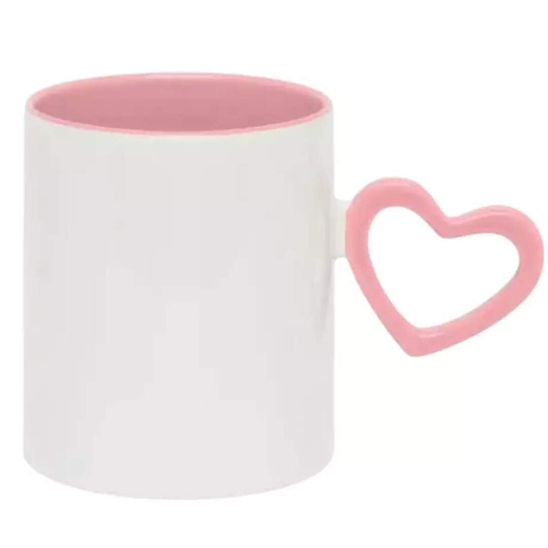 CANECA SUBLIMÁTICA ALÇA DE CORAÇÃO EXTERNO ROSA - CASA DA SUBLIMAÇÃO ...