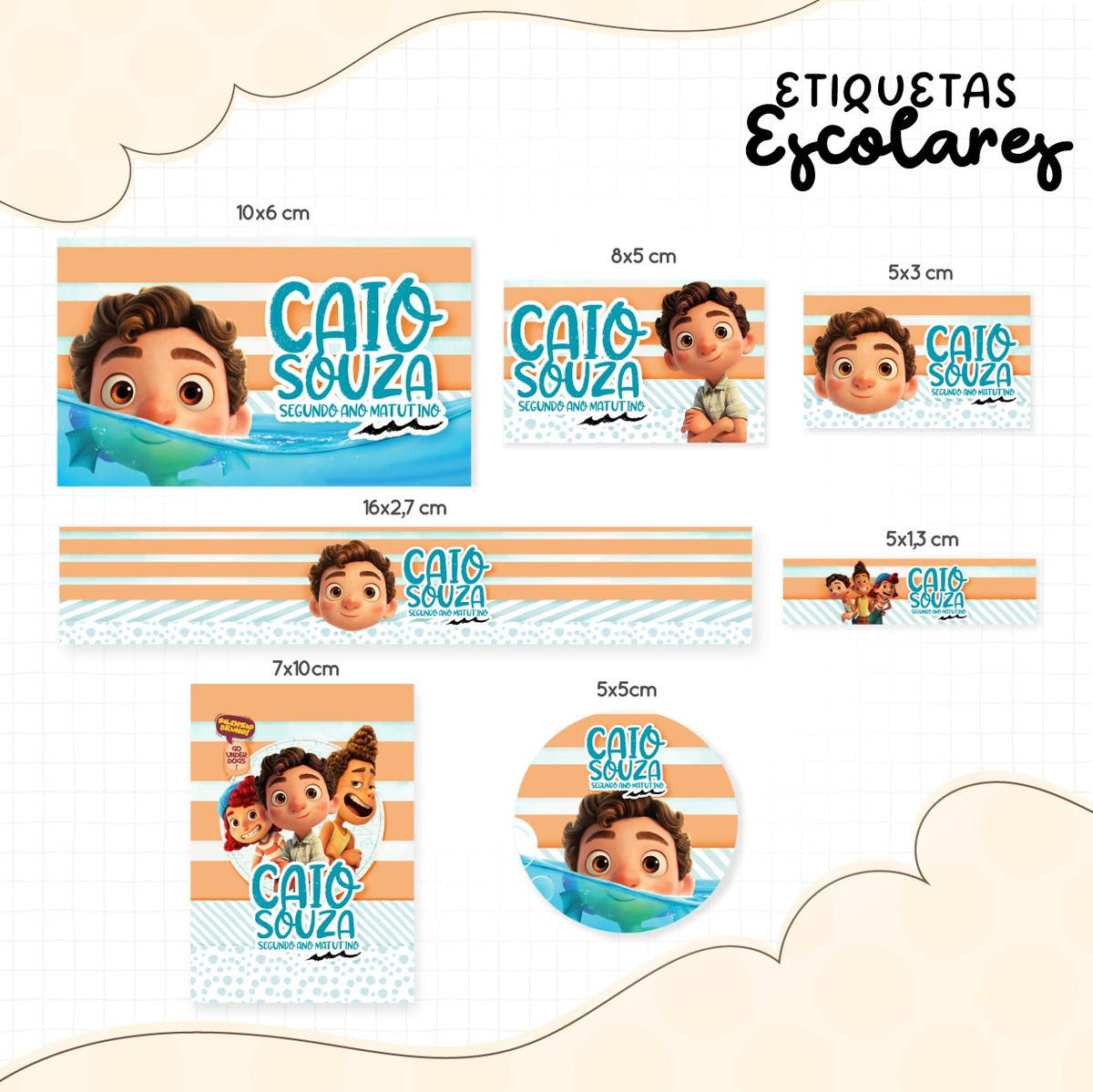 Arquivo Etiqueta Escolar Luca 3 Studio Pdf Png Dxf