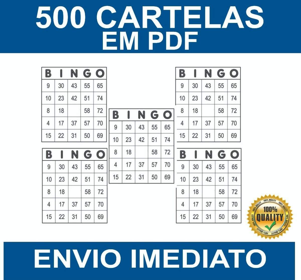 500 Cartelas Para Bingo Em Pdf - Numeração De 1 A 75 - Escorrega o😪 A ...