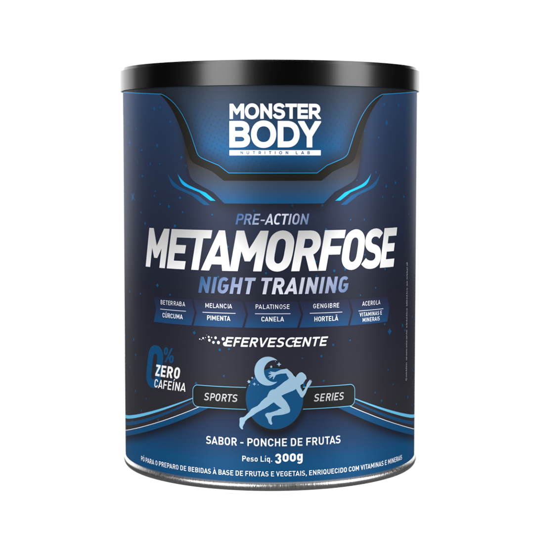 Pré-Treino Metamorfose - Treino noturno - 300g - Ponche de frutas ...