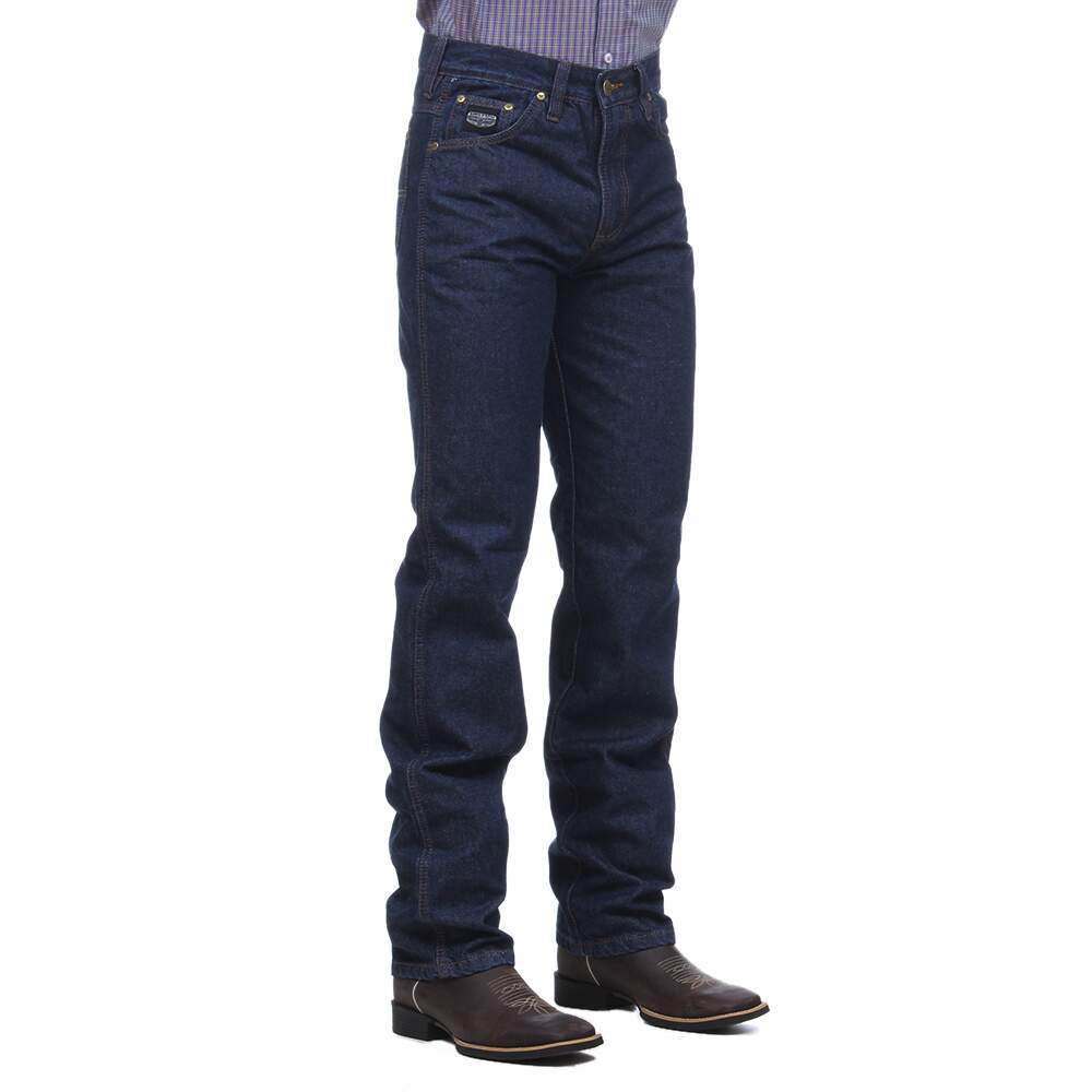 Calça Jeans Masculina Escura Black King Original Fit 100% Algodão ...