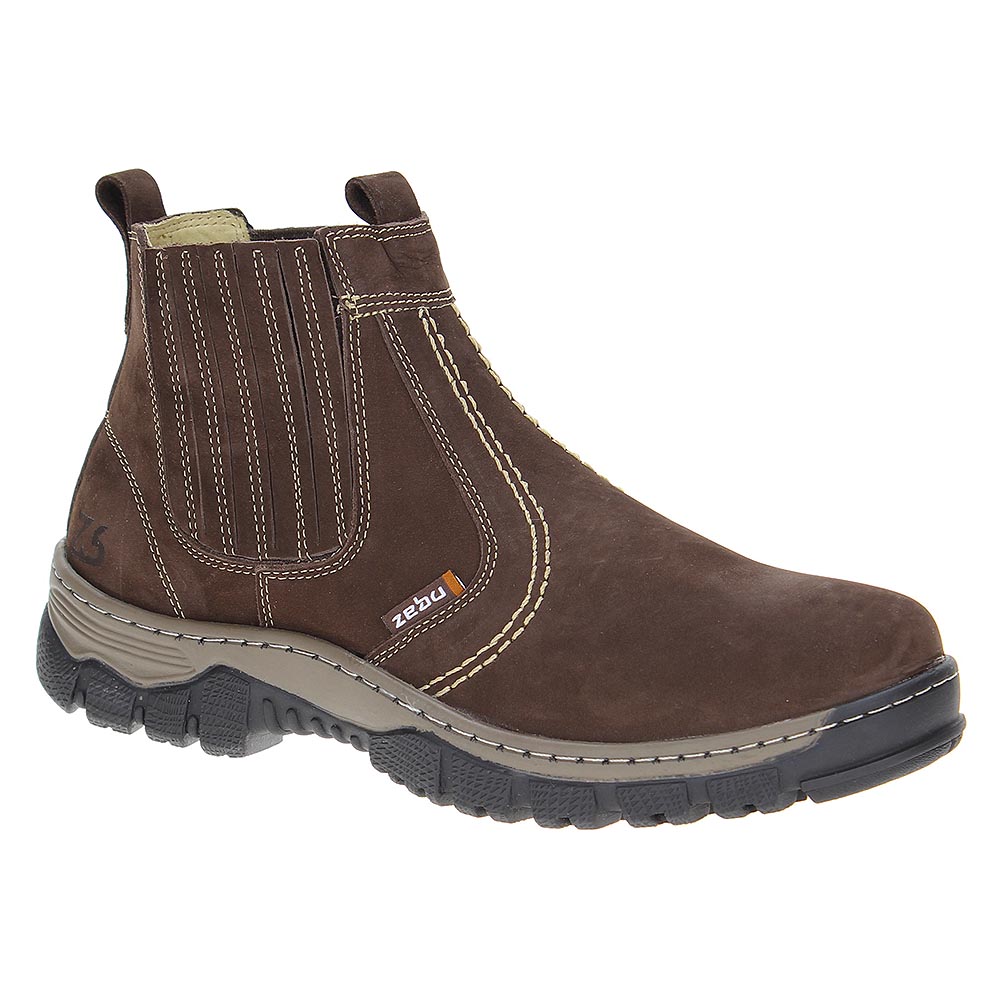 Botina Masculina Cano Curto Marrom Zebu Original 22461 - Rodeo West