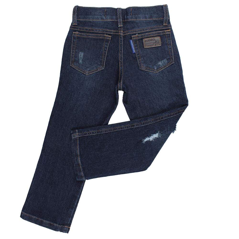 Calça Infantil Jeans Azul Desfiada Rodeo Western Masculina 24718 ...