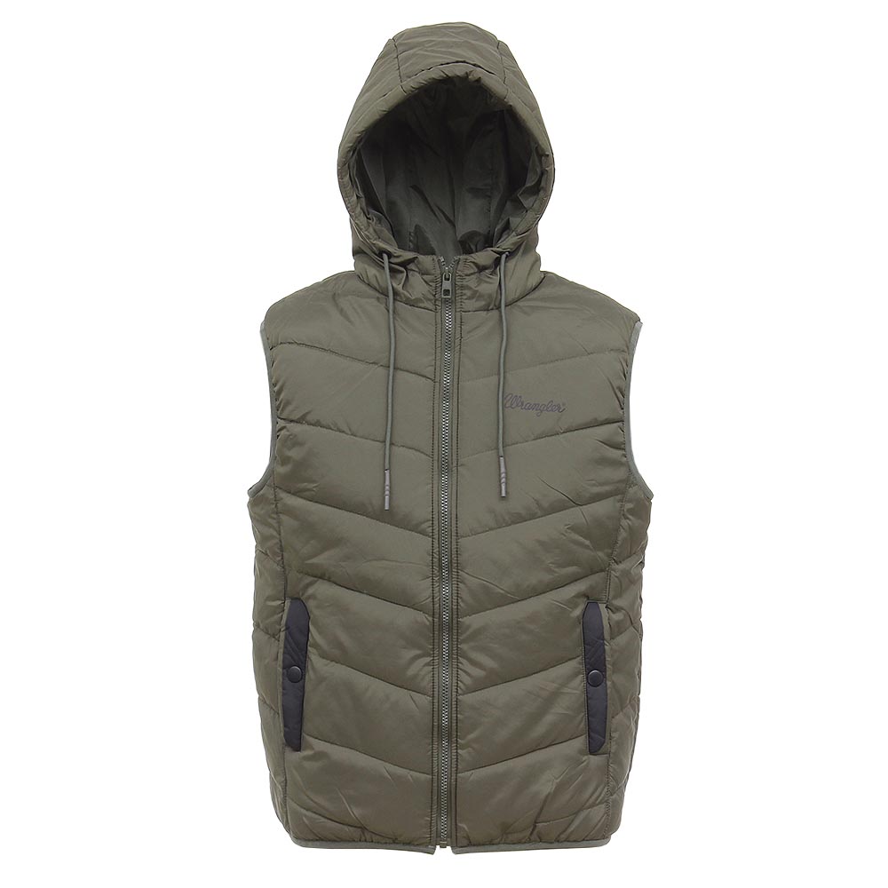 Colete Masculino Verde Militar com Capuz Original Wrangler 28218 ...